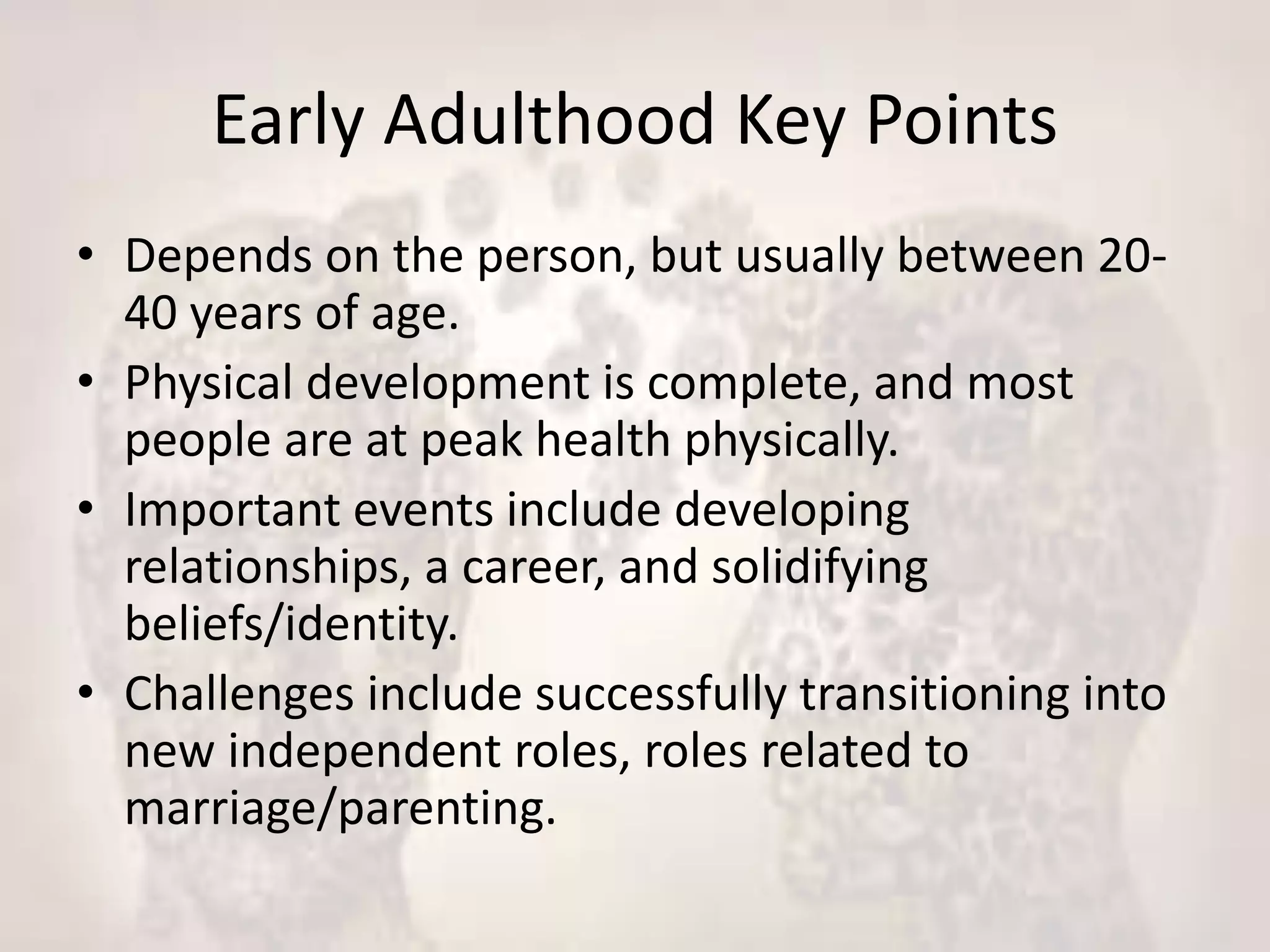 Adulthood Human Growth and Development | PPTX