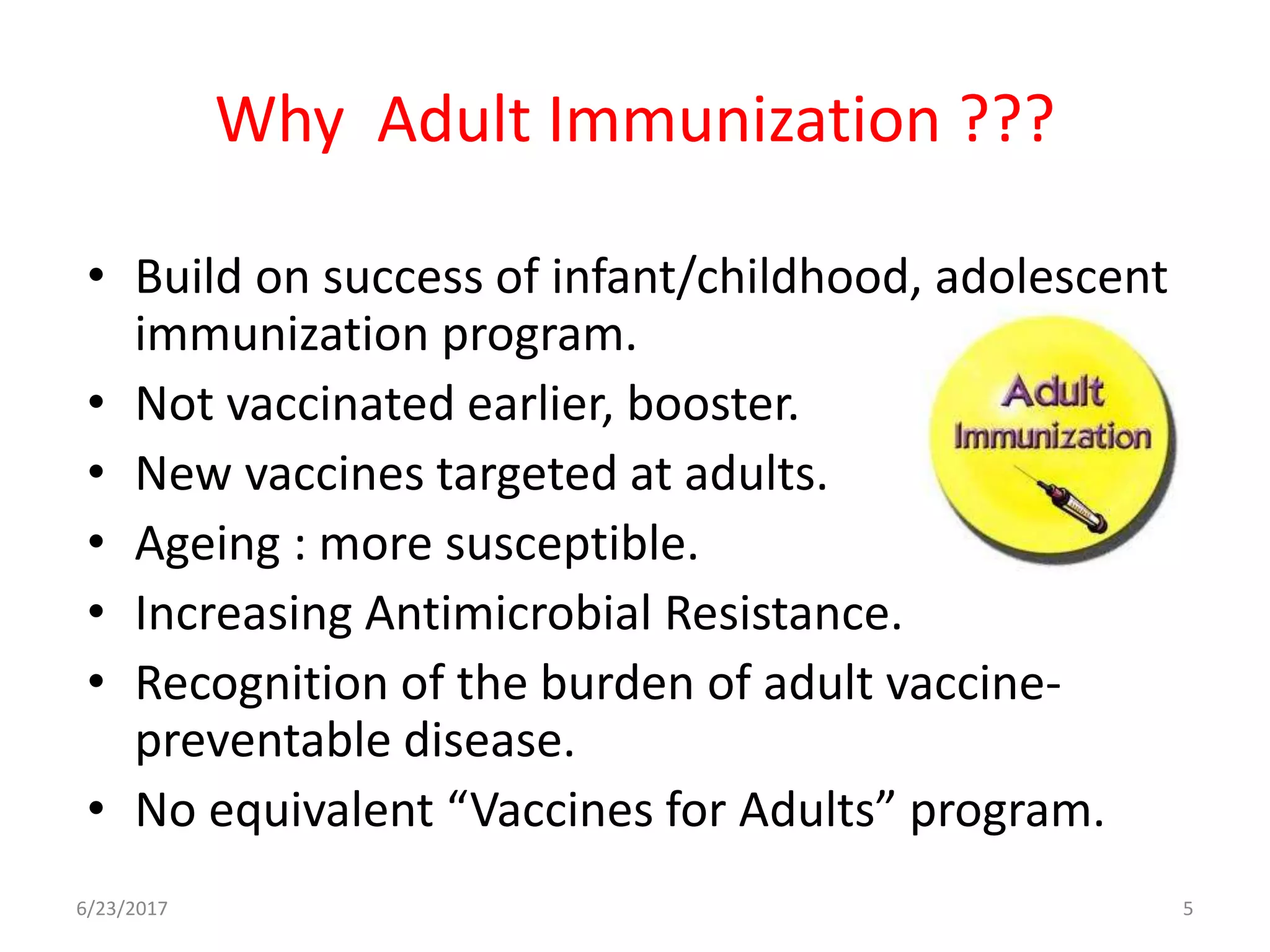 Adult immunization PRESENTATION | PPTX