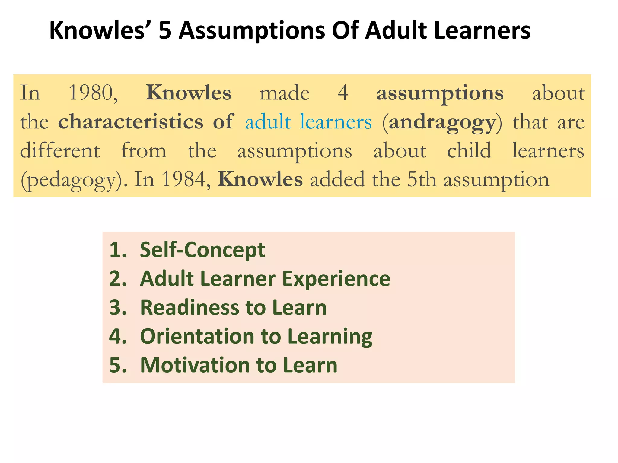Adult learning | PPTX