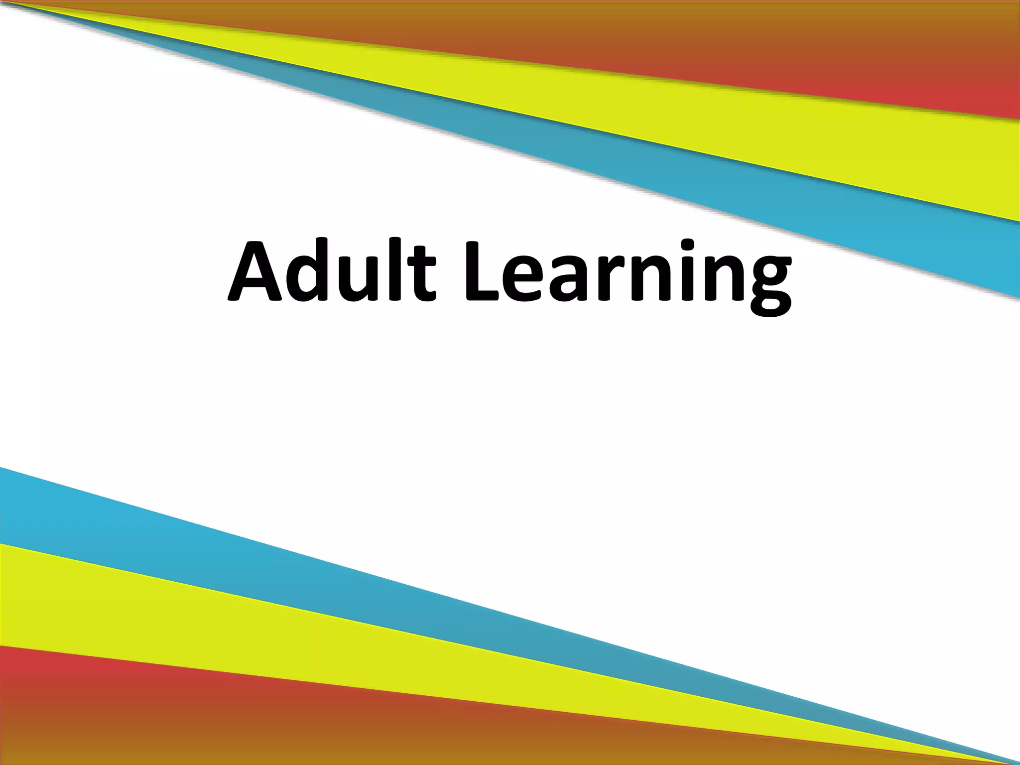 Adult learning | PPTX