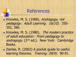 Adult learning 1_m_knowles | PPT