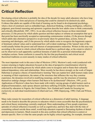 Adult Learning An Overview | PDF