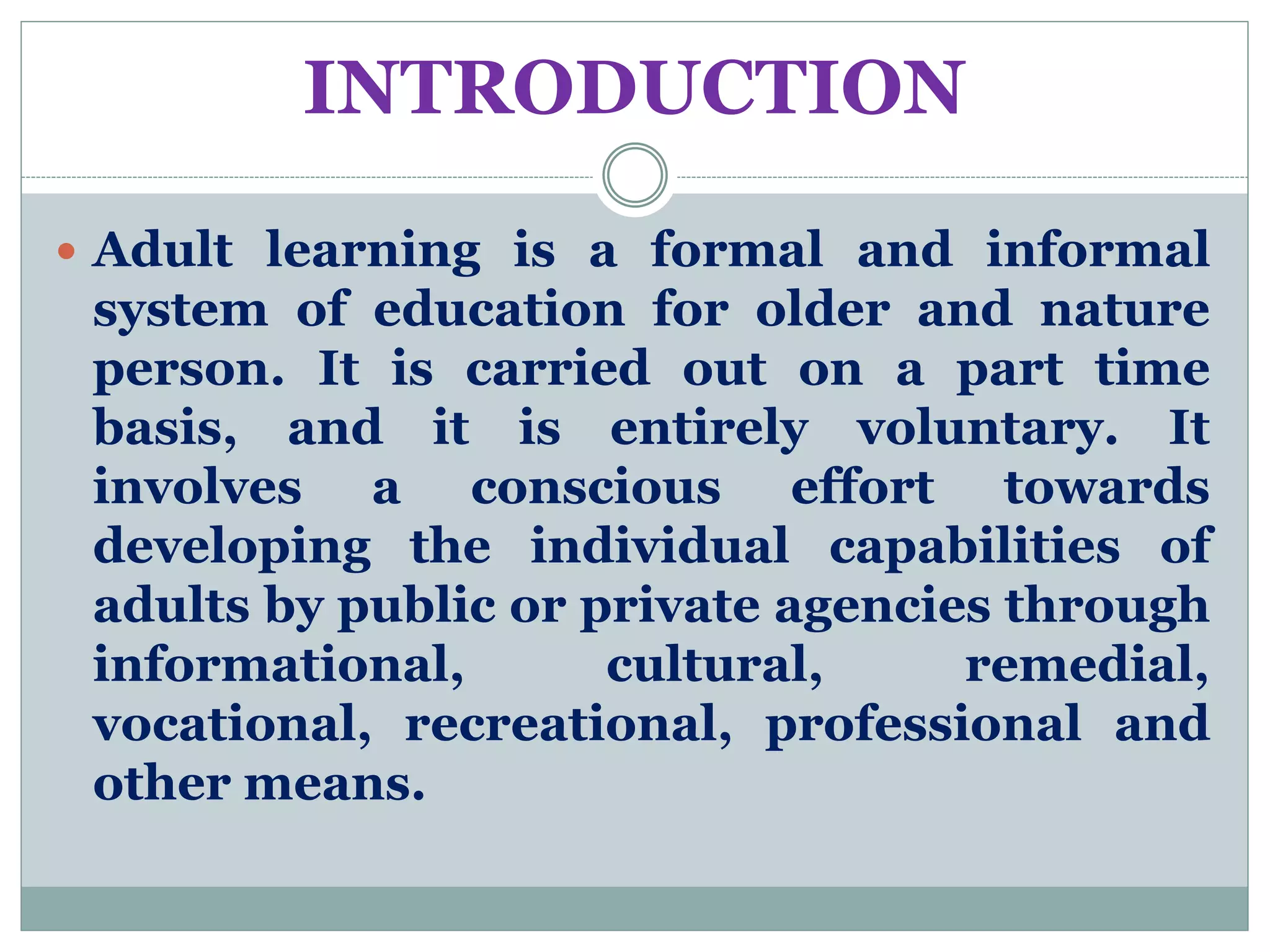 Adult learning Ppt | PPTX
