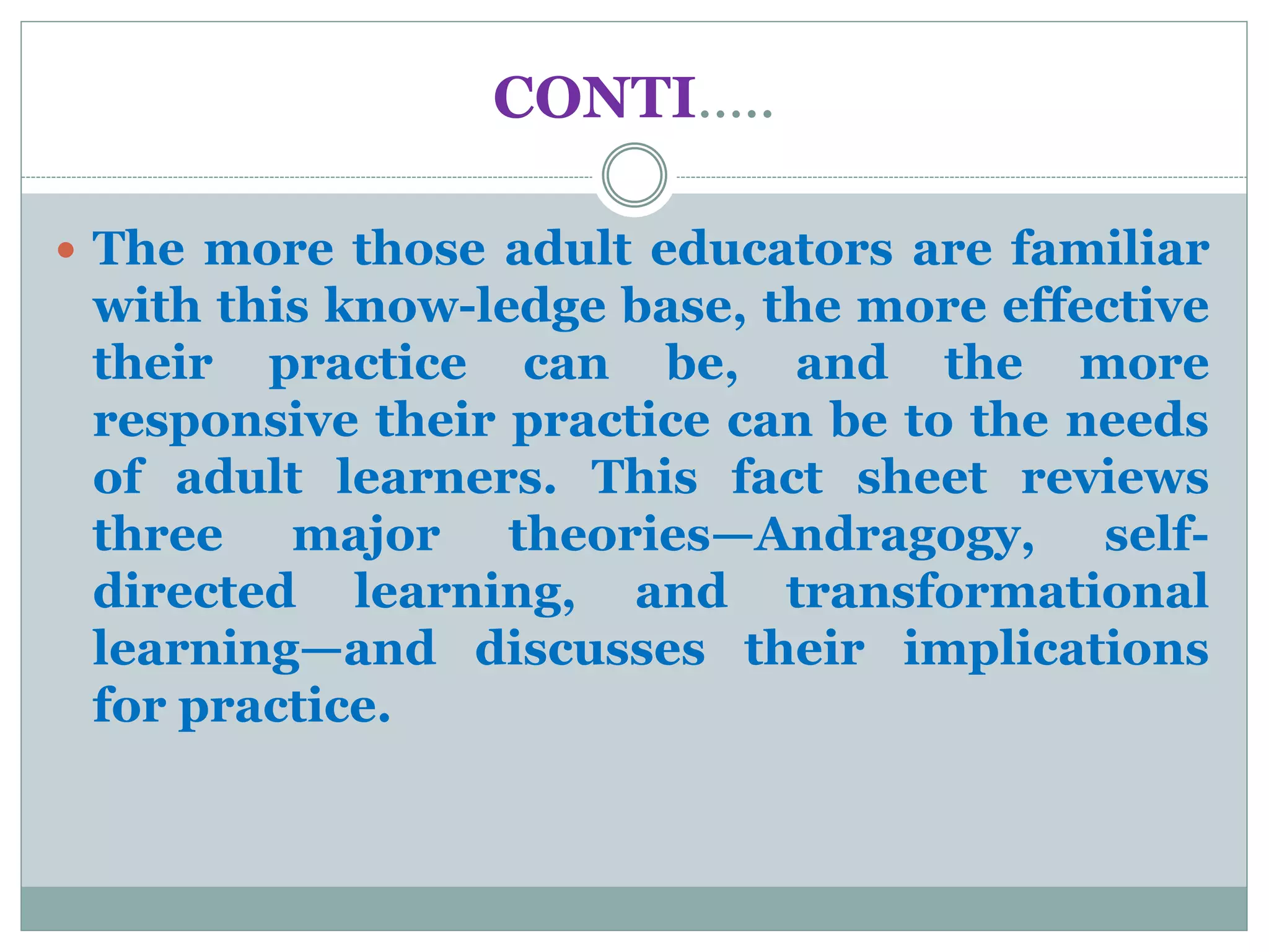 Adult learning Ppt | PPTX