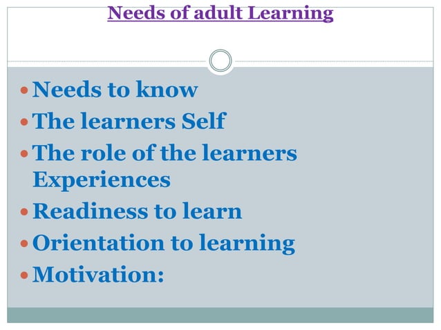 Adult learning Ppt | PPTX | Daycare and Pre-School | Parenting