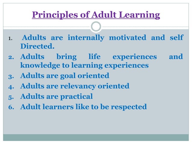 Adult learning Ppt | PPTX | Daycare and Pre-School | Parenting
