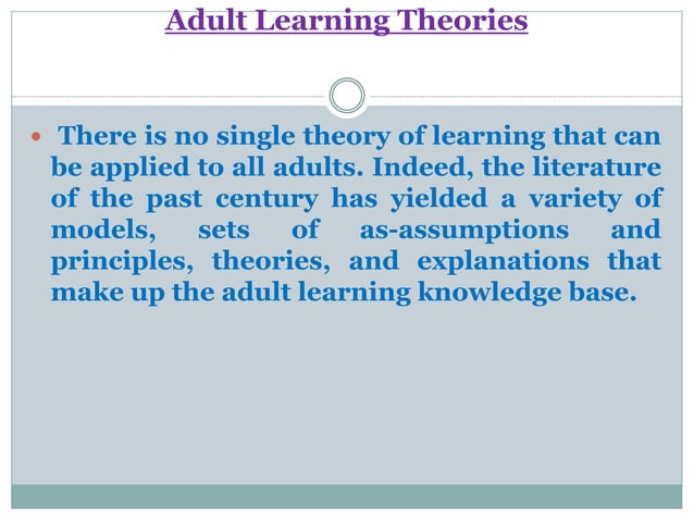 Adult learning Ppt | PPTX | Daycare and Pre-School | Parenting