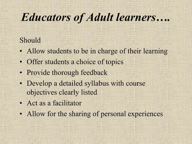 Adult learning principles | PPT