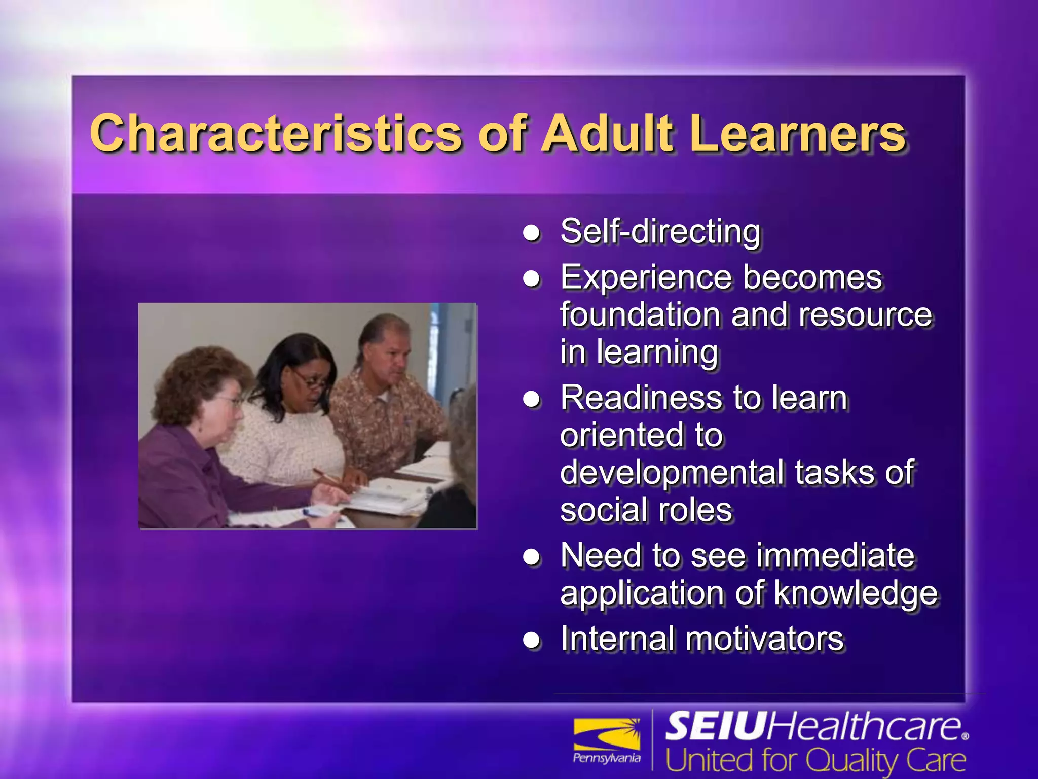 Adult learning principles and facilitation | PPT