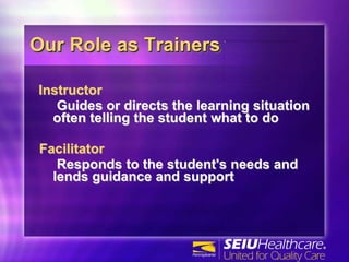Adult learning principles and facilitation | PPT