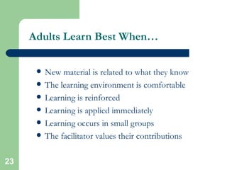 Adult Learning Principles Cycle | PPT