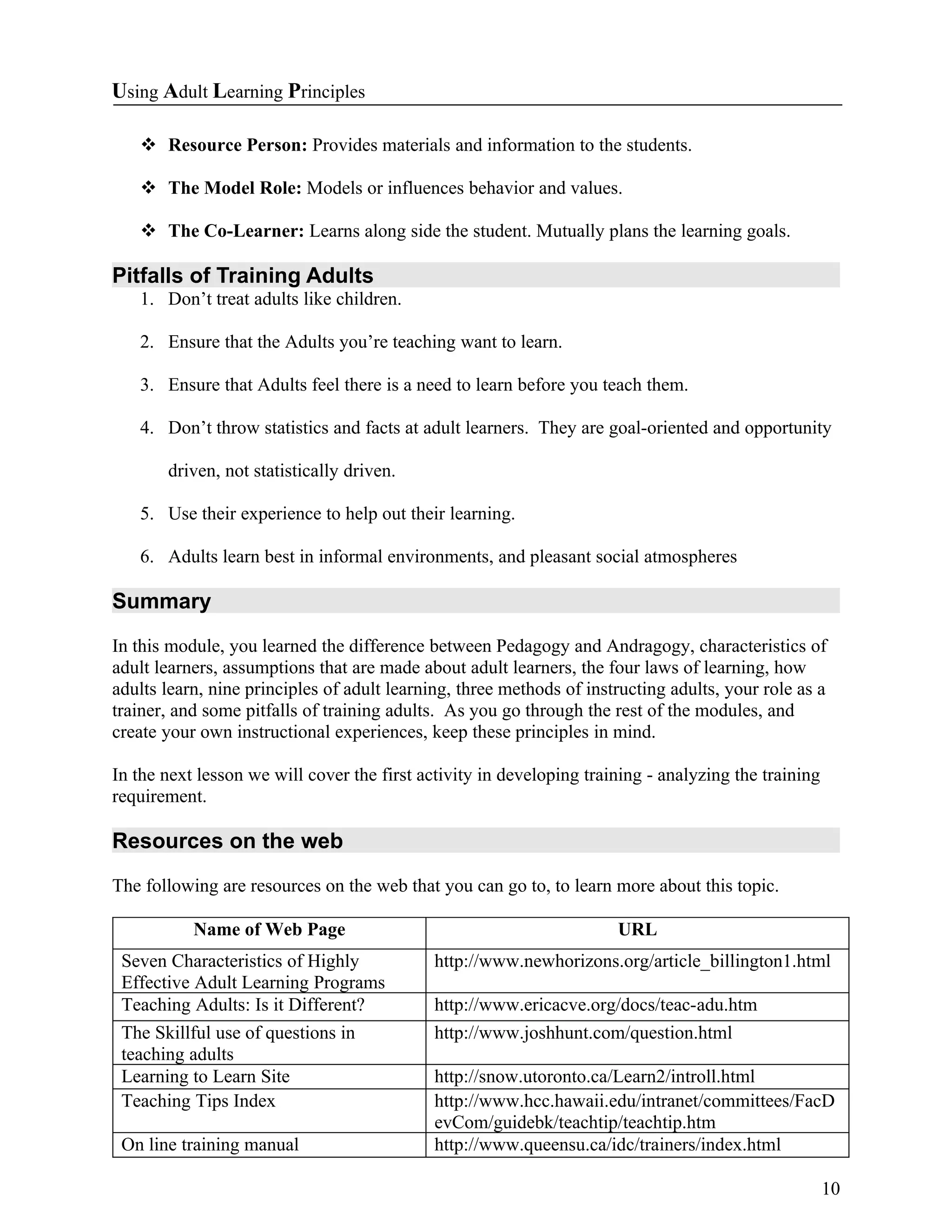 Adult learning principles_handout | DOC