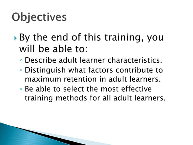 Adult Learning Styles and Training Methods | PDF | Adult Education ...