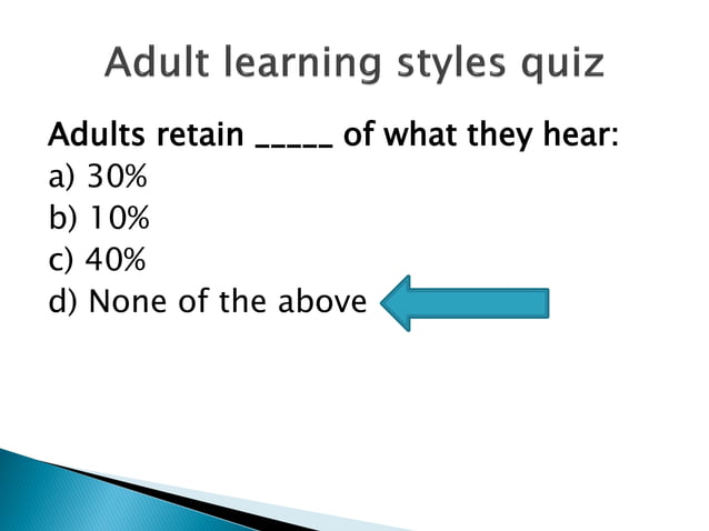 Adult Learning Styles and Training Methods | PDF | Adult Education | Education