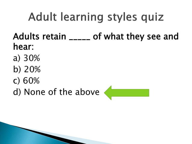 Adult Learning Styles and Training Methods | PDF | Adult Education ...