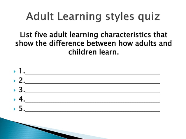 Adult Learning Styles and Training Methods | PDF | Adult Education ...