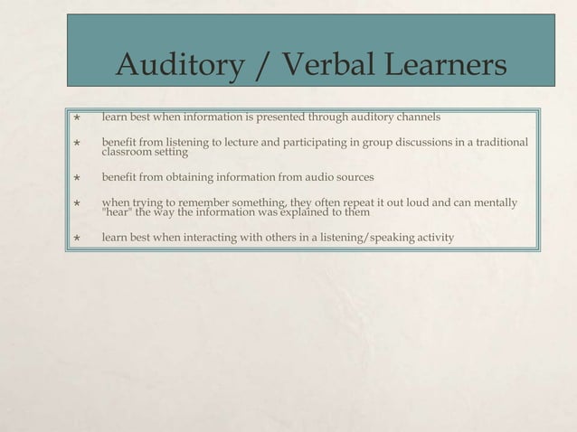 Adult Learning Styles to be used in TESOL contexts.ppt | Adult ...