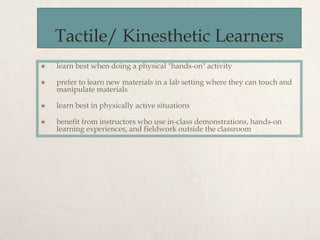 Adult Learning Styles to be used in TESOL contexts.ppt | Adult ...