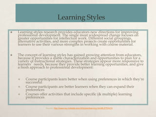 Adult Learning Styles to be used in TESOL contexts.ppt | Adult ...