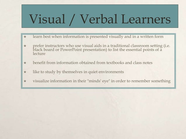 Adult Learning Styles to be used in TESOL contexts.ppt | Adult ...