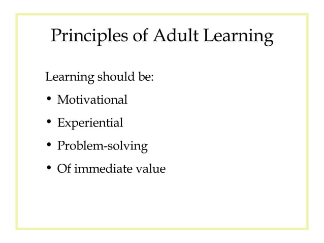 Adult Learning Theory | PPT | Adult Education | Education
