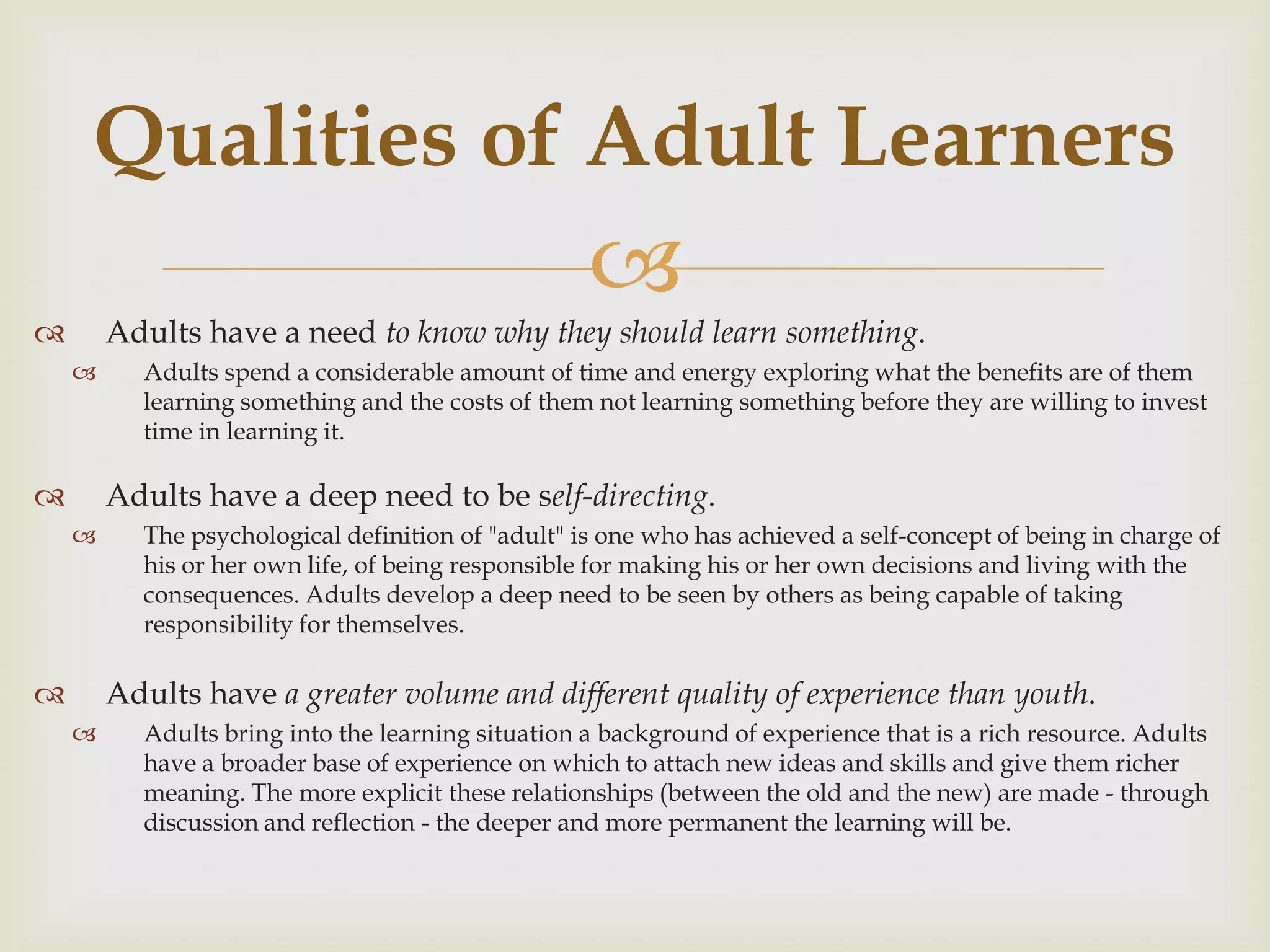 Adult learning theory | PPT