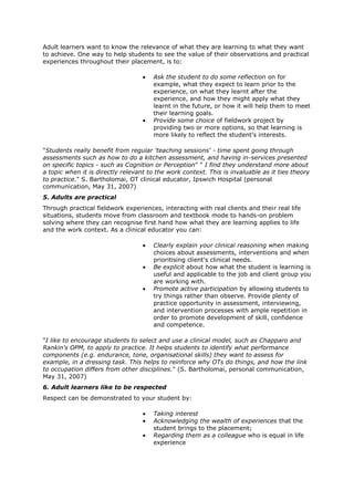 Adult learning theory and principles | DOCX | Adult Education | Education