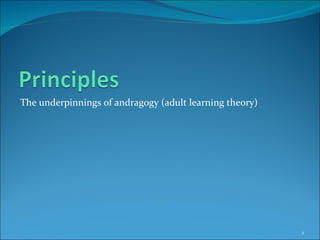 Adult learning theory principles and practice | PPT