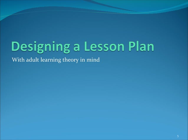 Adult learning theory principles and practice | PPT
