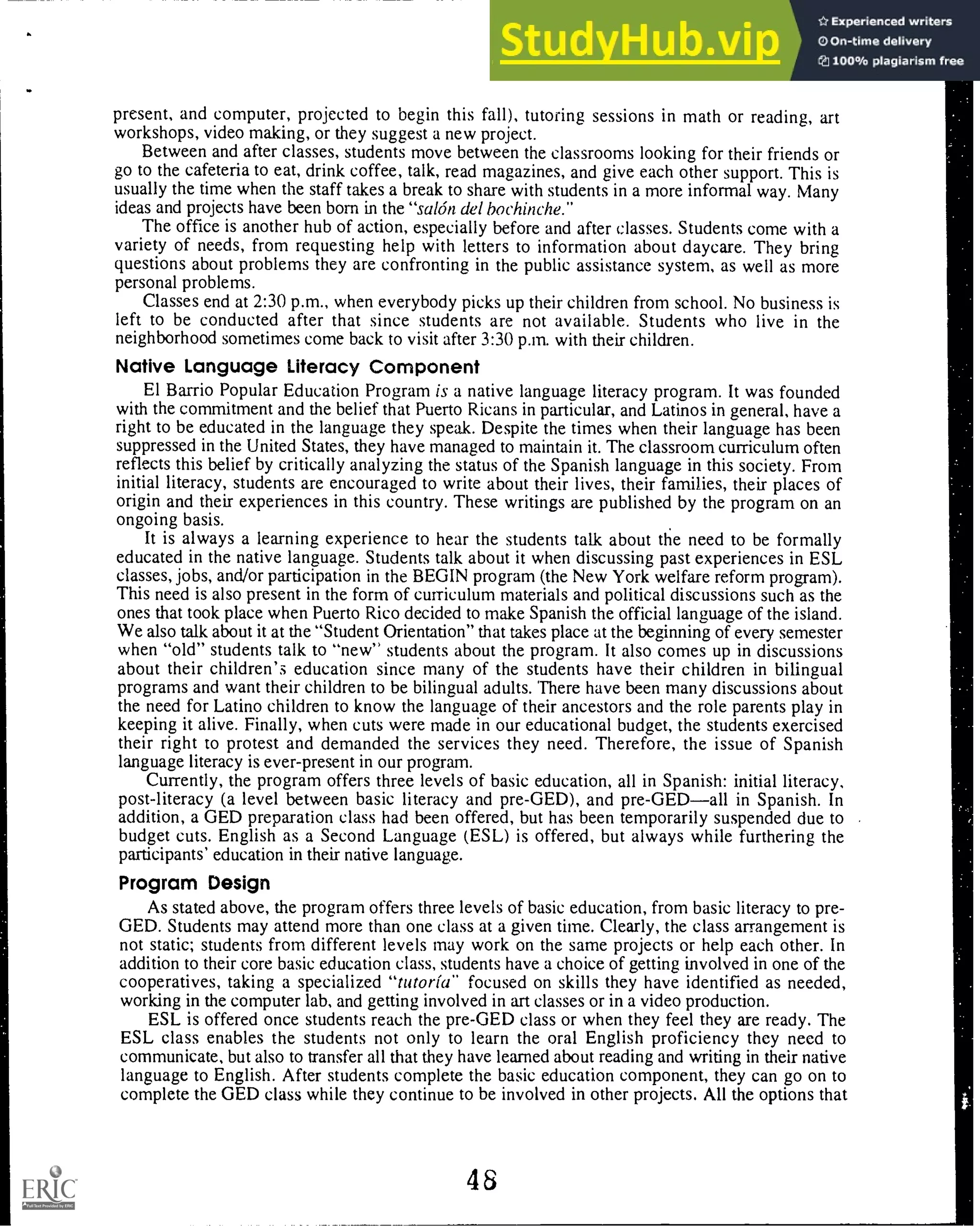 Adult Native Language Literacy A Synthesis and Plan for Research and ...