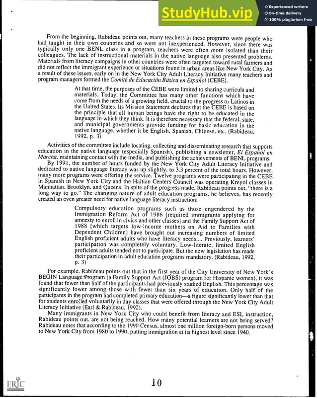 Adult Native Language Literacy A Synthesis and Plan for Research and ...