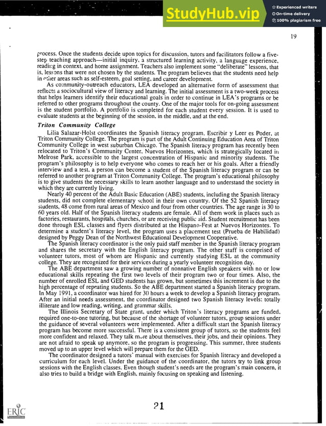 Adult Native Language Literacy A Synthesis and Plan for Research and ...