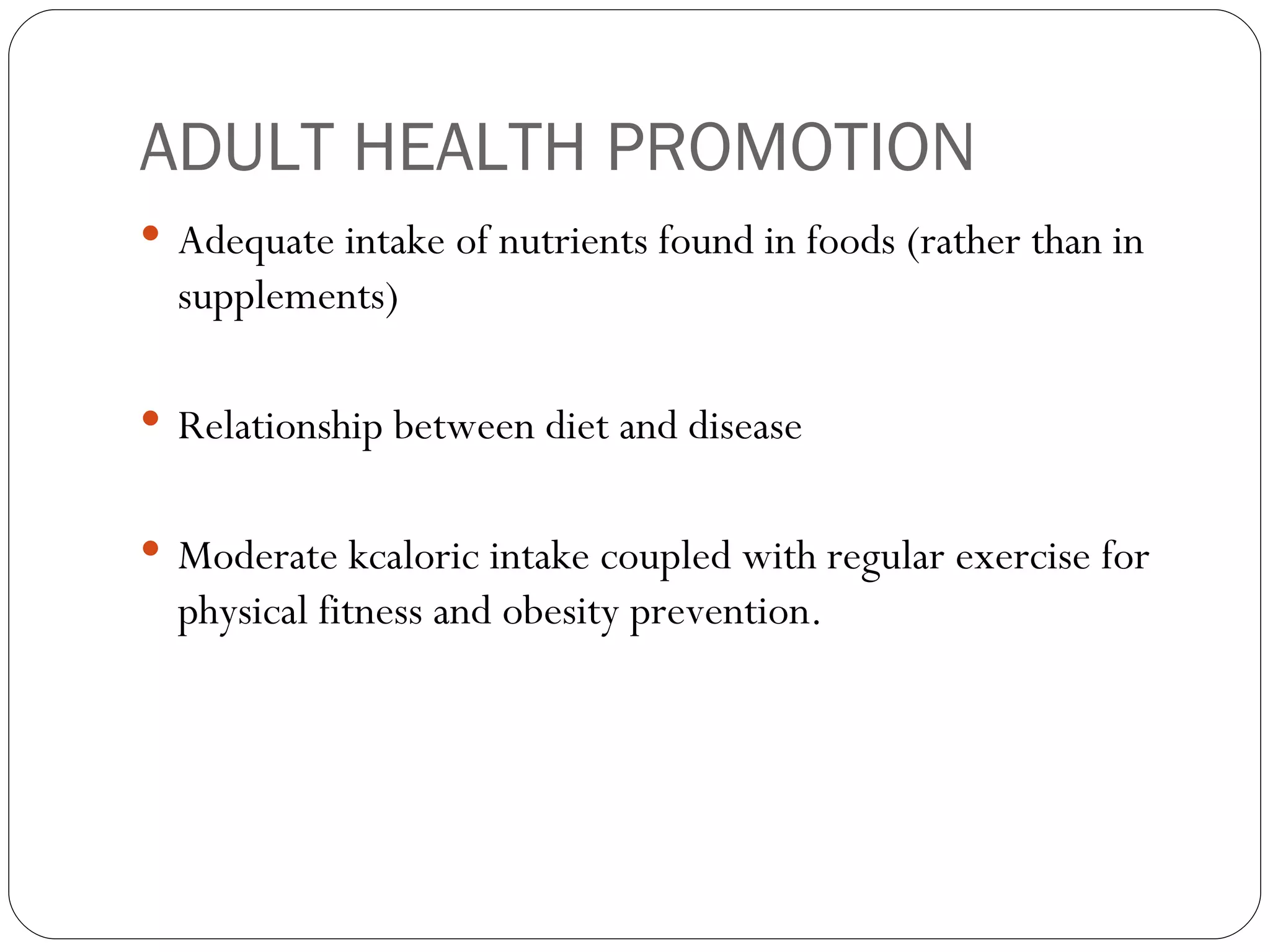 Adult nutrition powerpoint | PPT