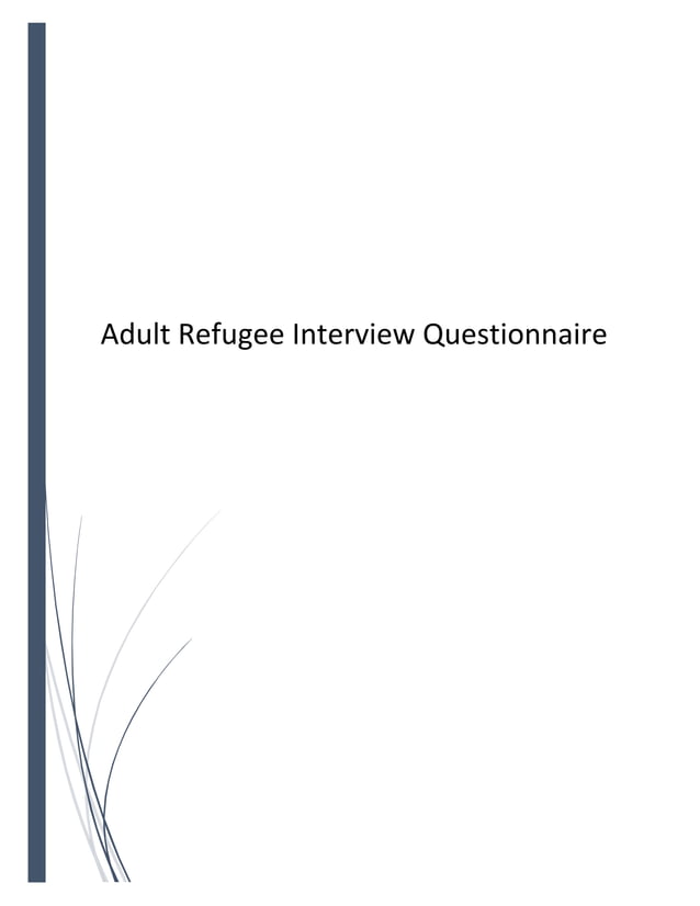 Adult Refugee Interview Questionnaire | PDF