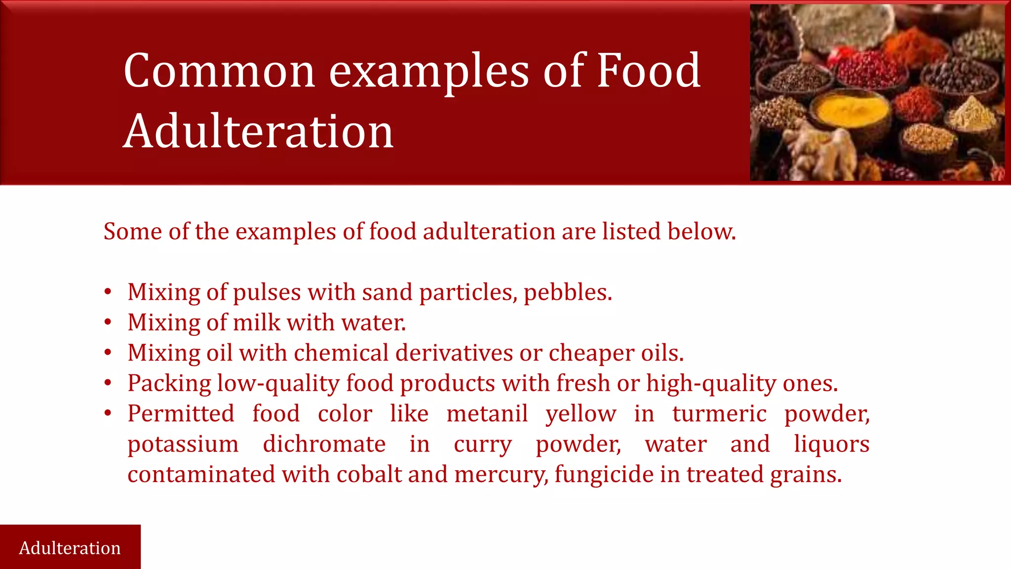 Adulteration, Supplementation and Fortification | PPTX