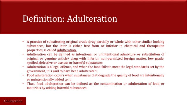 Adulteration, Supplementation and Fortification | PPTX | Nutrition ...