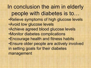 Care of Diabetes in older adults | PPTX