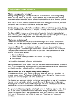 Adult safeguarding strategy - background information and suggested ...