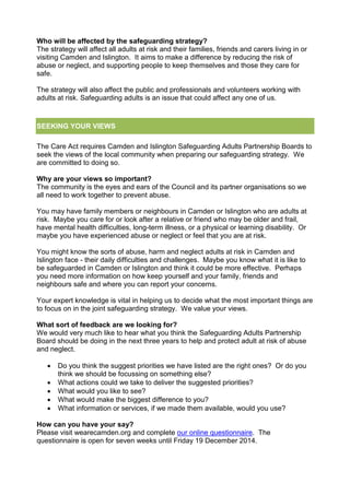 Adult safeguarding strategy - background information and suggested ...