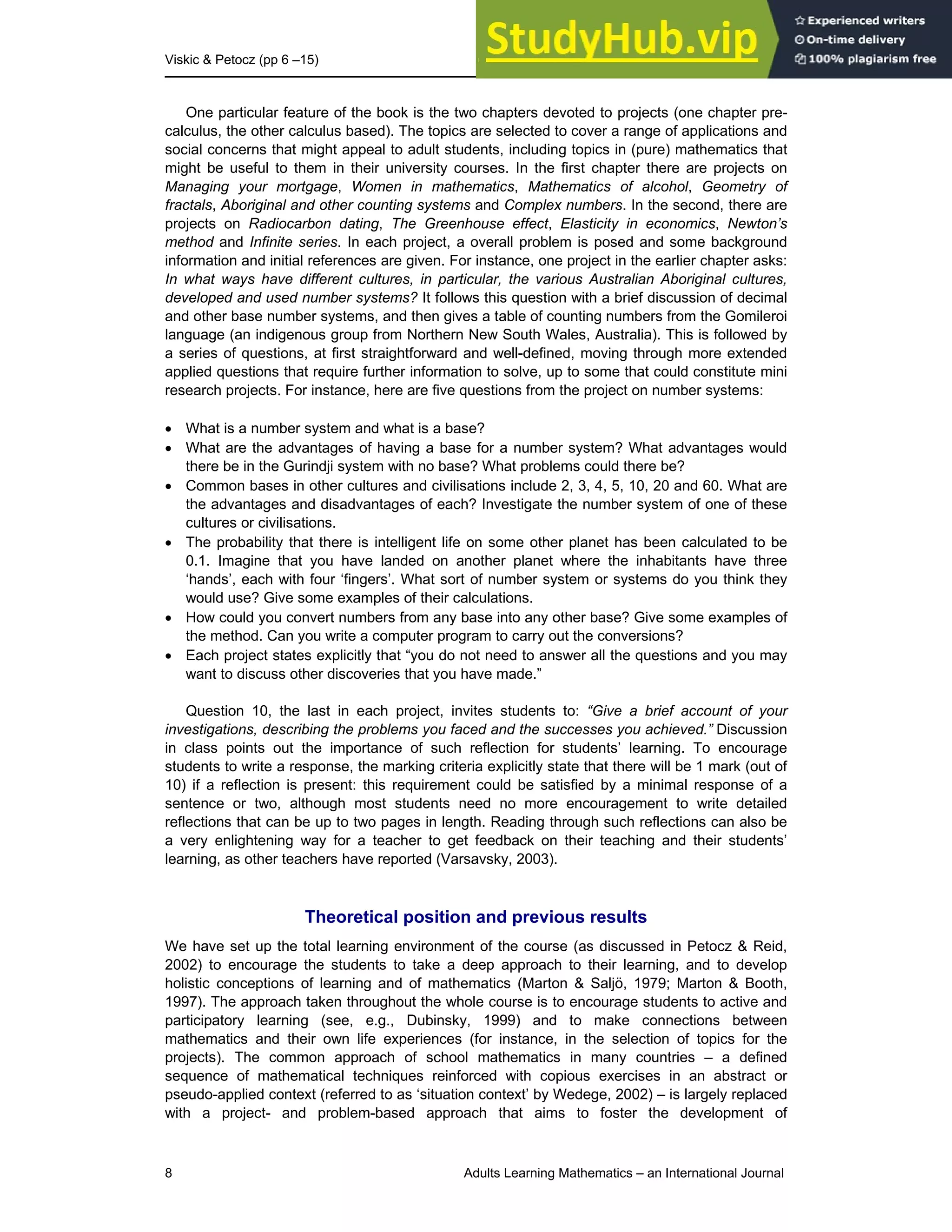 Adults Learning Mathematics | PDF