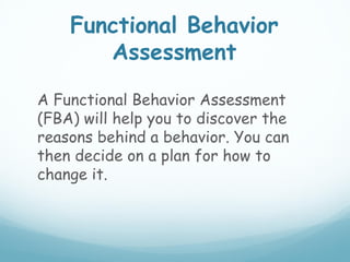 Functional Behavior Assessment | PPT