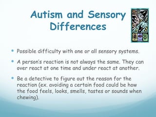 Autism and Sensory Differences | PPT