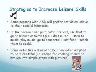 Autism and Leisure Skills to Teach | PPT