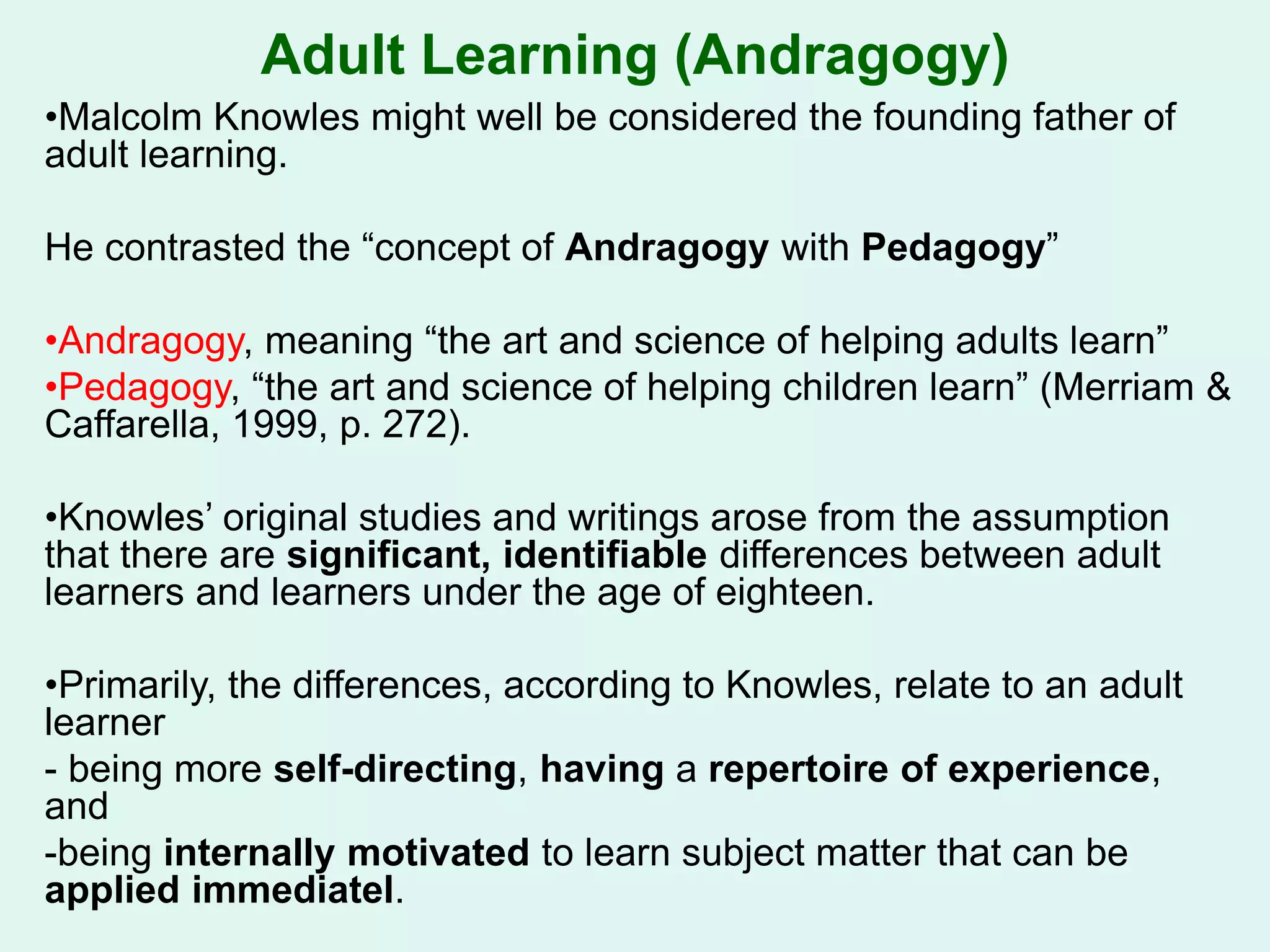 adult teaching methods and Av techniques ch 1&2.ppt