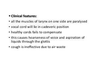 Adult vs. pediatric larynx, laryngeal nerve palsies and management | PPTX