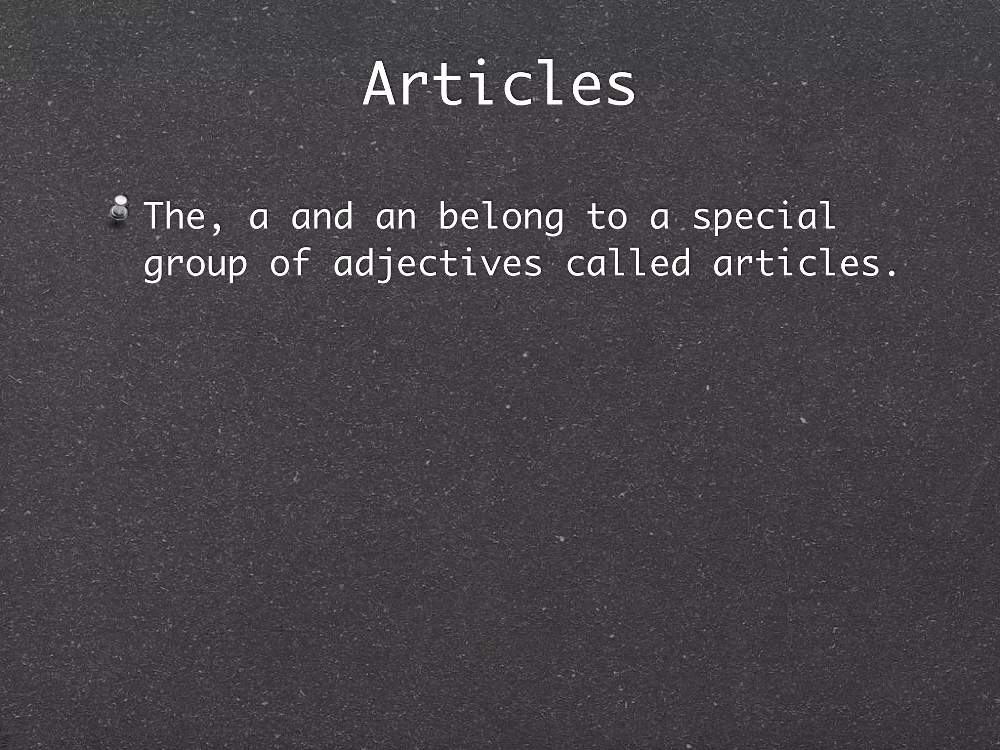 Articles, Adjectives, Adverbs (Updated) | KEY