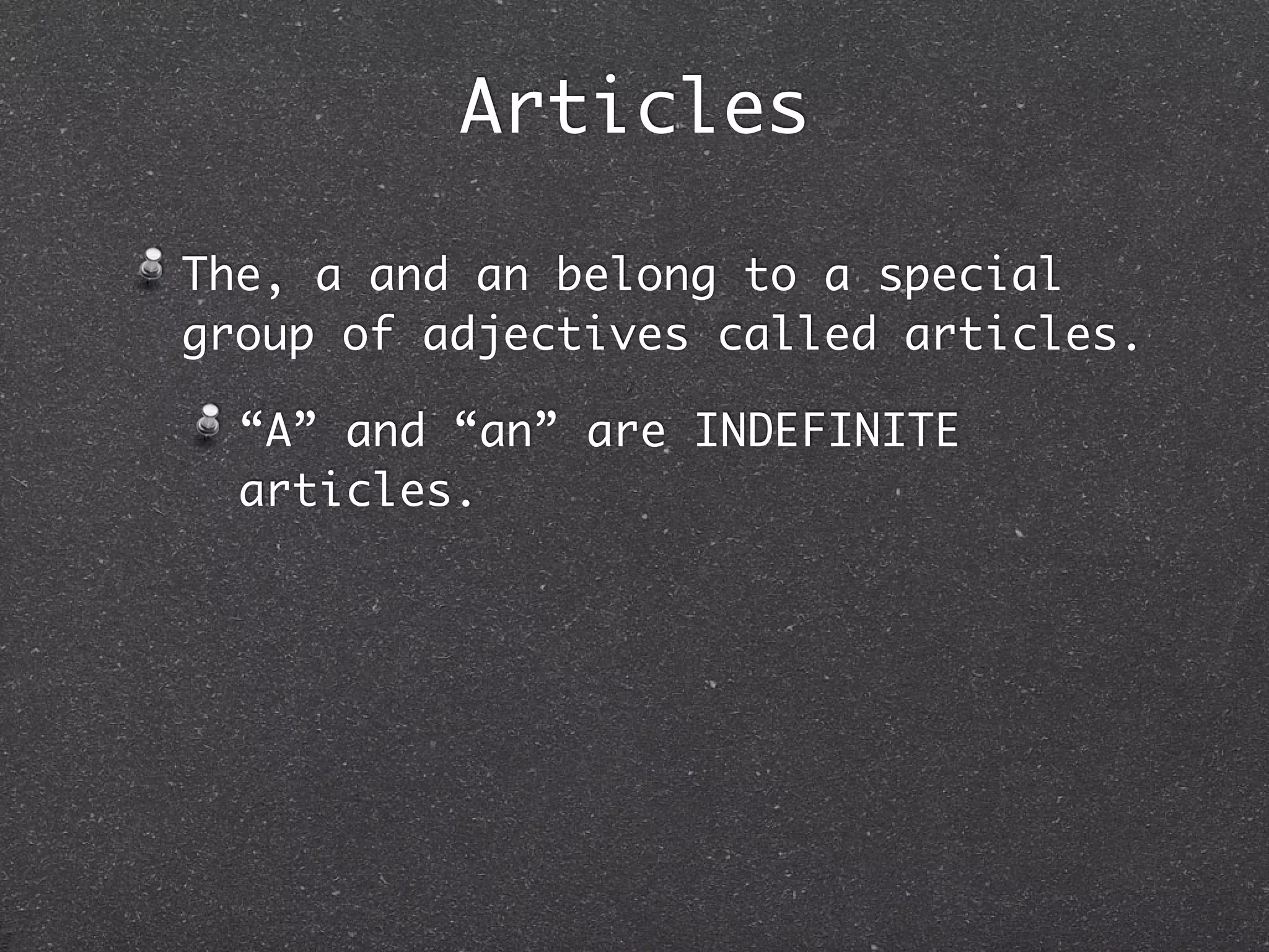 Articles, Adjectives, Adverbs (Updated) | KEY