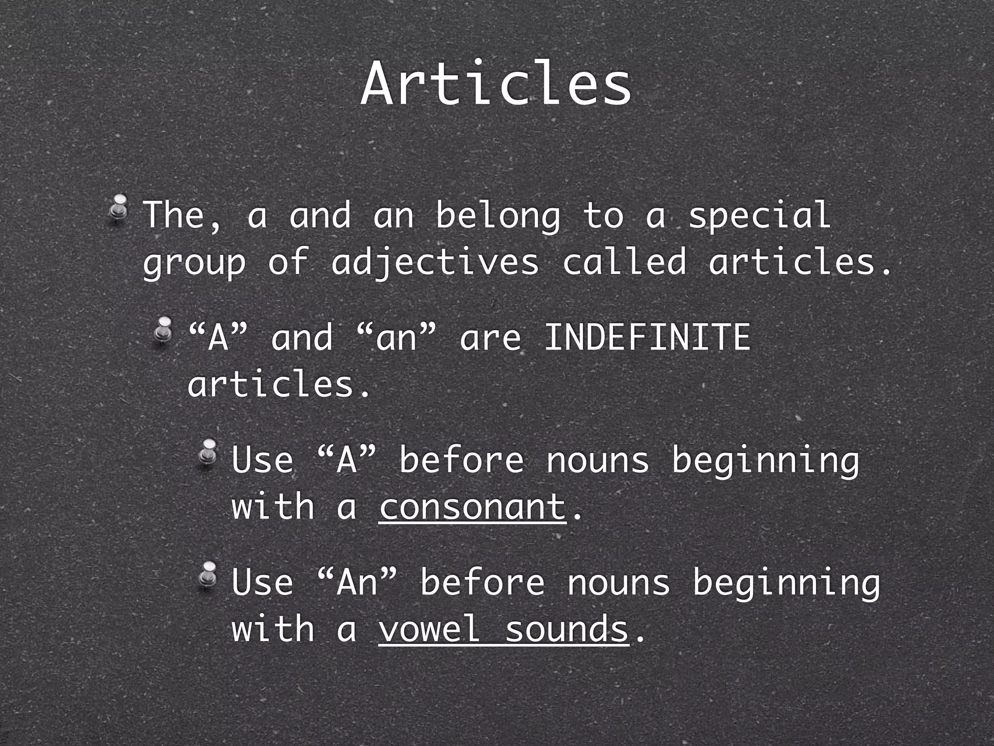 Articles, Adjectives, Adverbs (Updated) | KEY