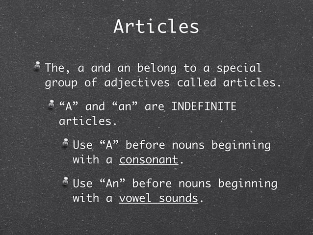 Articles, Adjectives, Adverbs (Updated) | KEY
