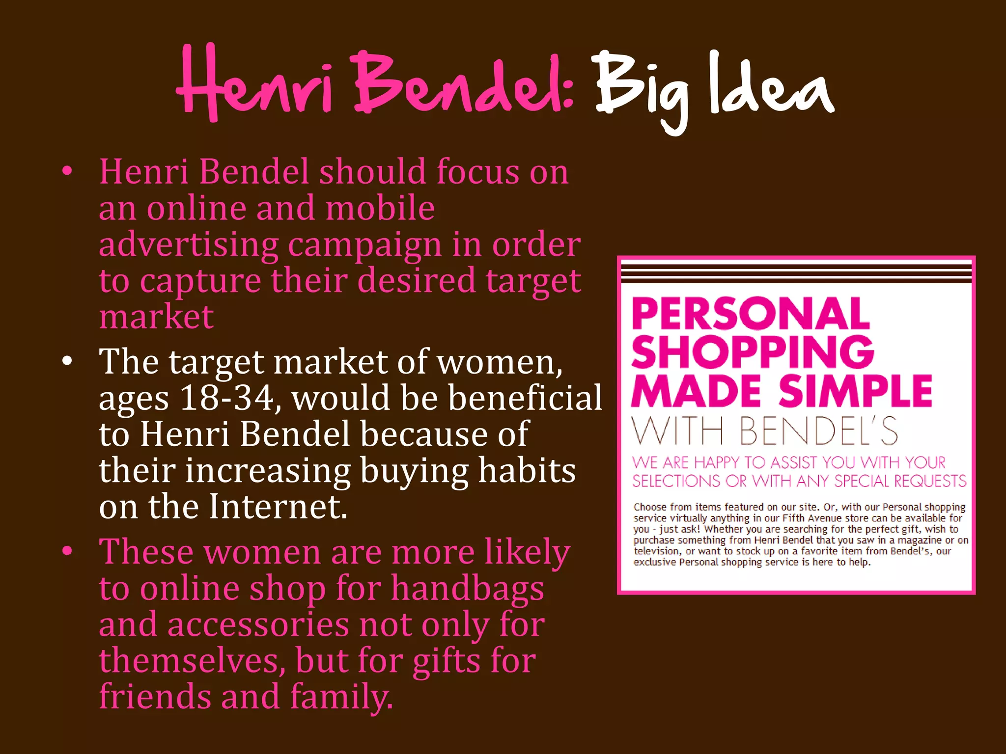 Henri Bendel: Digital Marketing Campaign | PDF